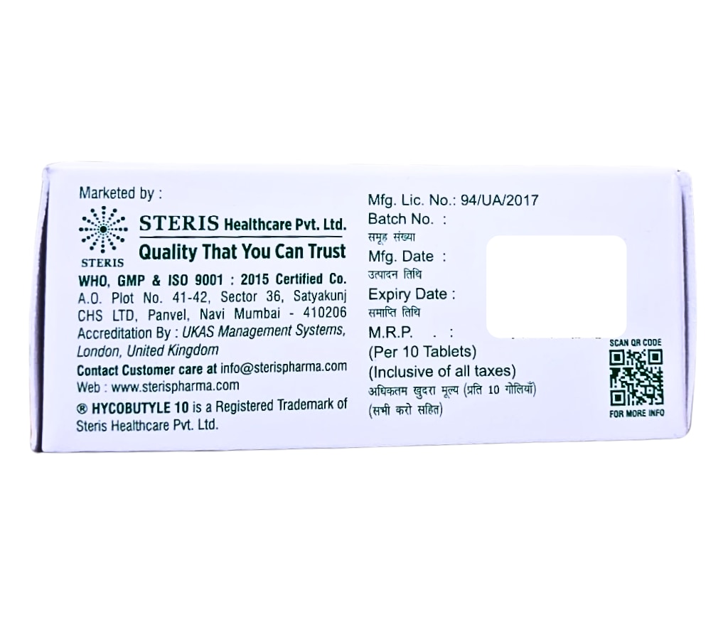 Hyoscine Butylbromide tablet IP 10 mg -Steris Healthcare Pvt Ltd, Mumbai