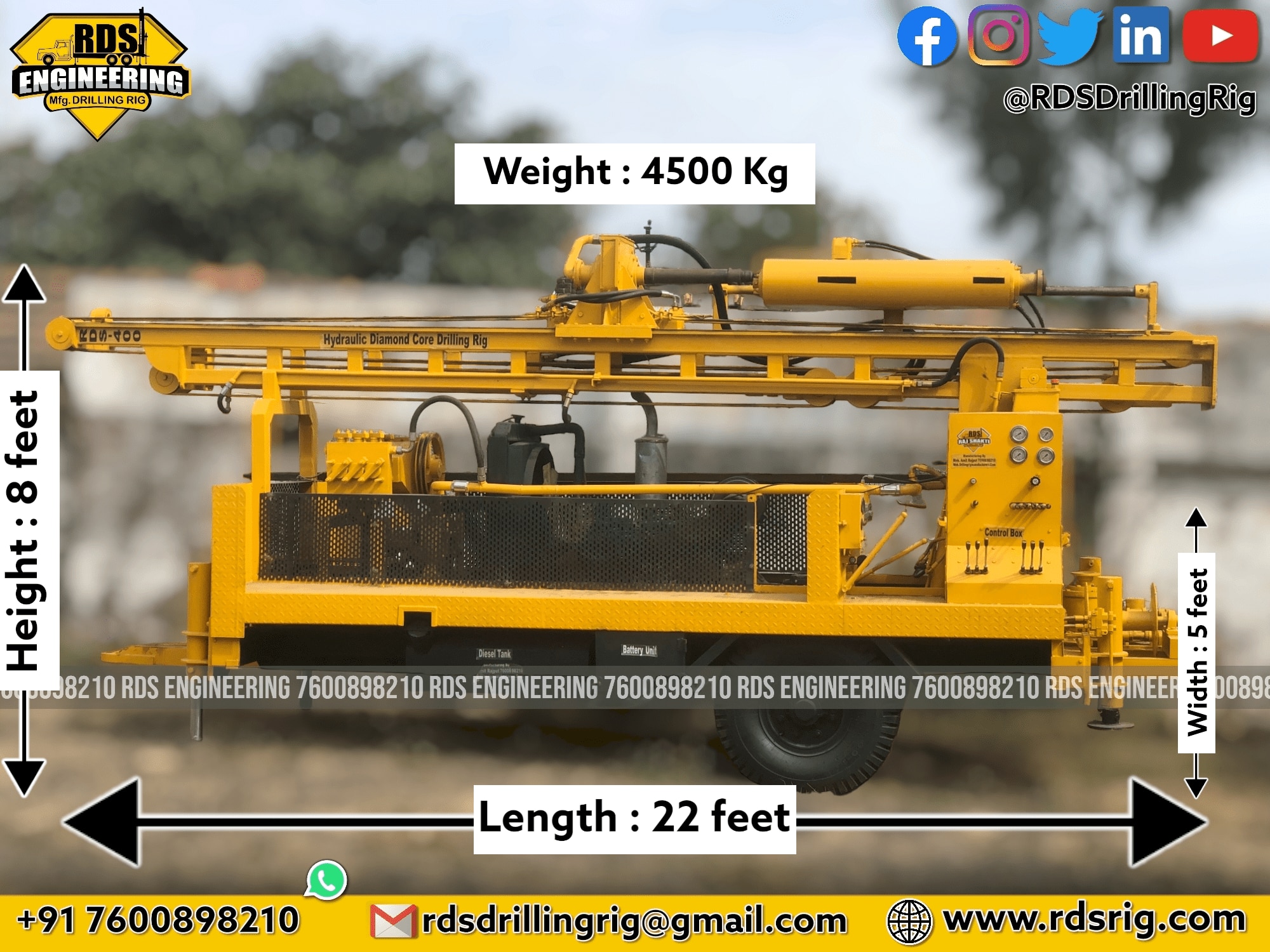 RDS-400 Trolley Mounted Rig -RDS Engineering, Rajkot
